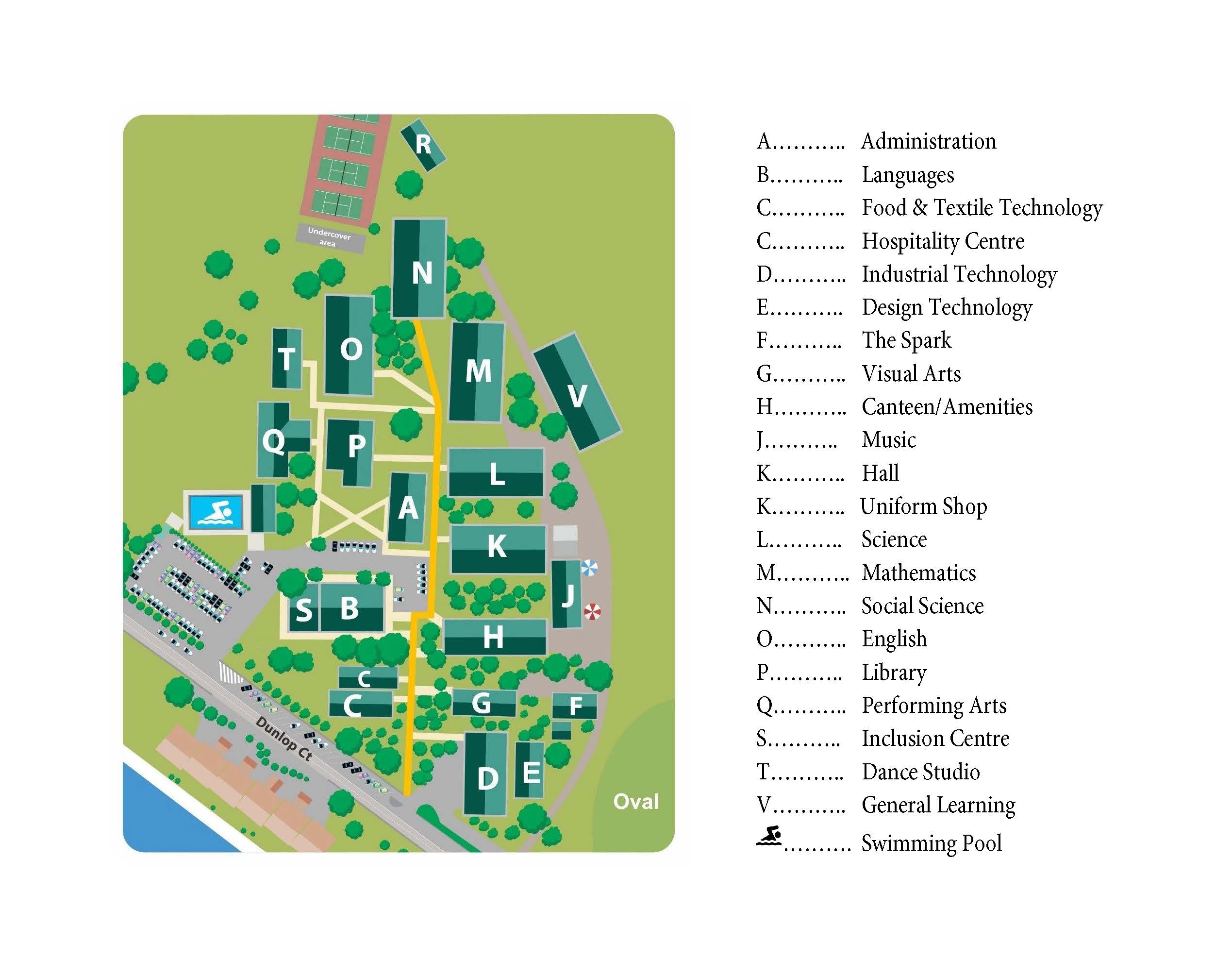 School grounds and classrooms